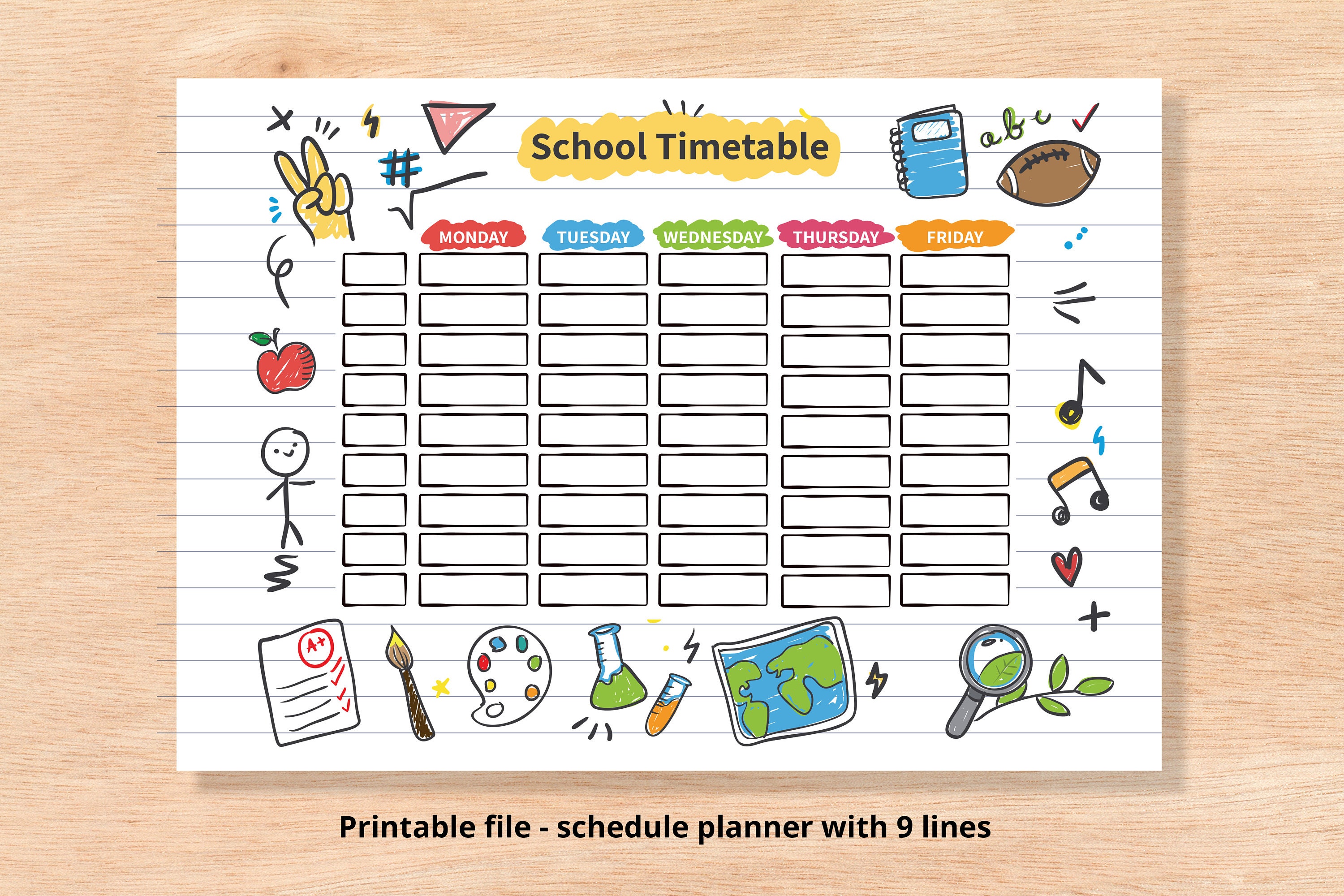 Kids Daily Schedule, Planner Printable, Gift for Kid,printable Planner ...