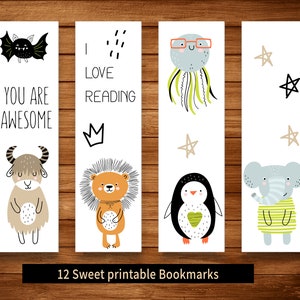 Printable Bookmarks Template, Animals Bookmarks, Printable Bookmarks ...