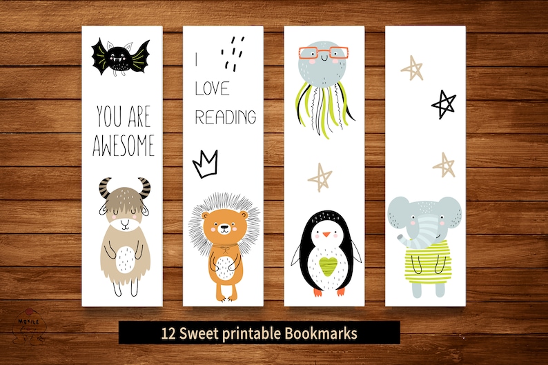 Printable Bookmarks Template, Animals Bookmarks, Printable Bookmarks ...