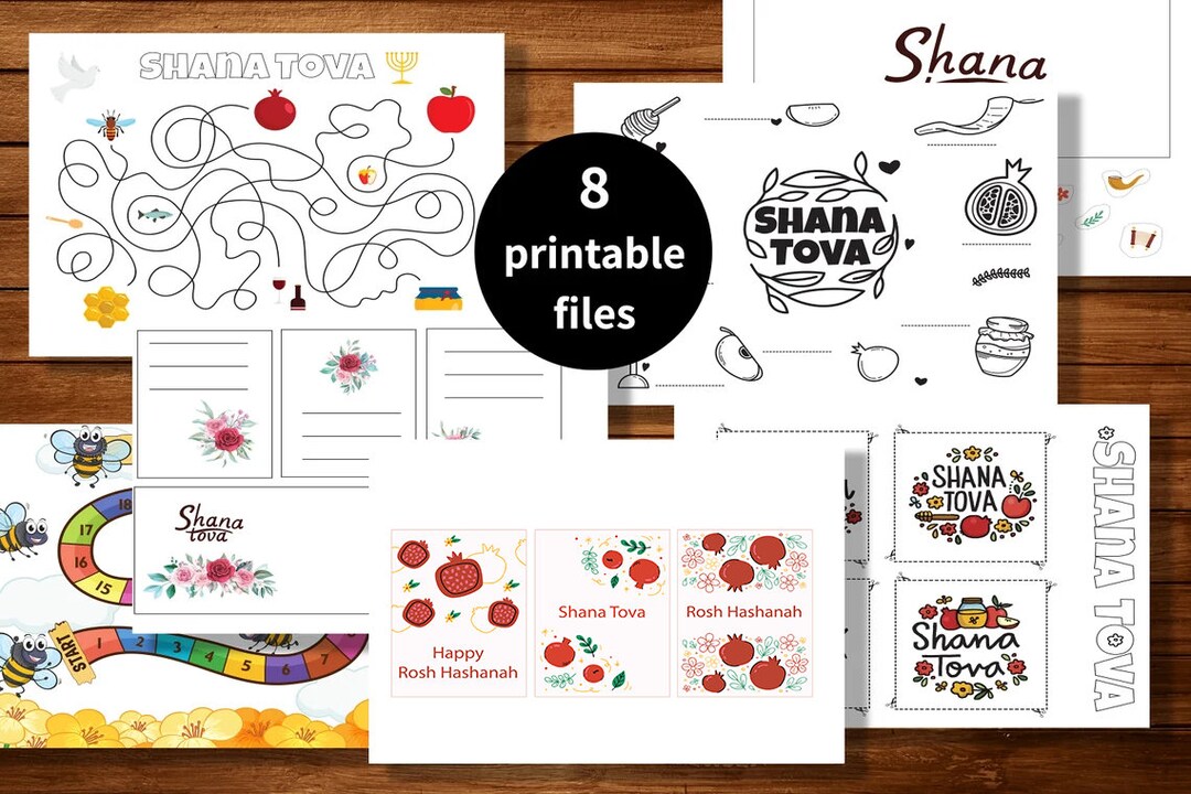 Rosh Hashanah Cards, Shana Tova Printable, Jewish New Year (PDF) - Etsy