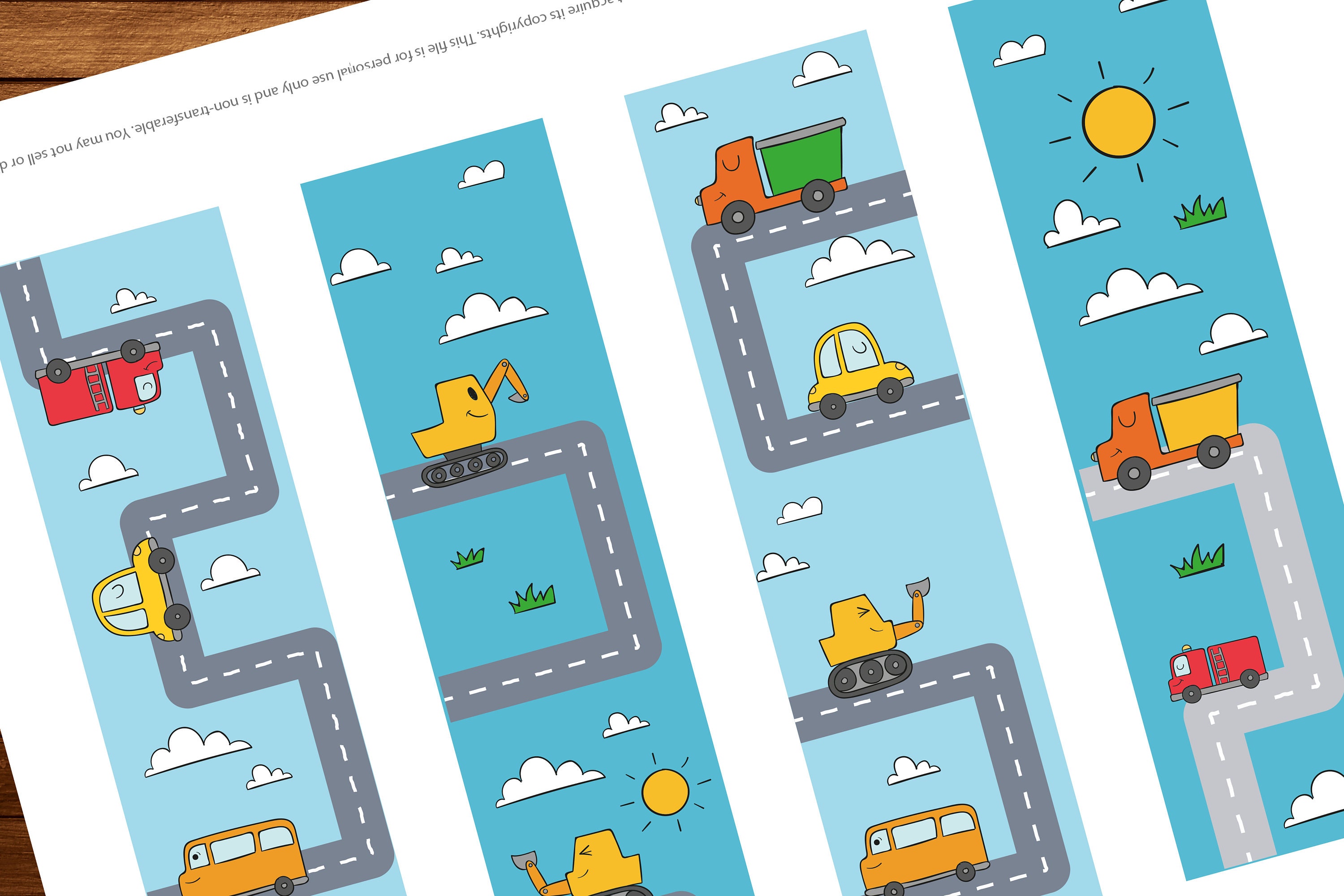 Printable Bookmarks Template, Printable Bookmarks for Kids ,car ...