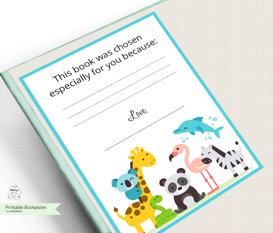 Printable Bookplates With Sweet Animals - Personalized Book Labels - Etsy