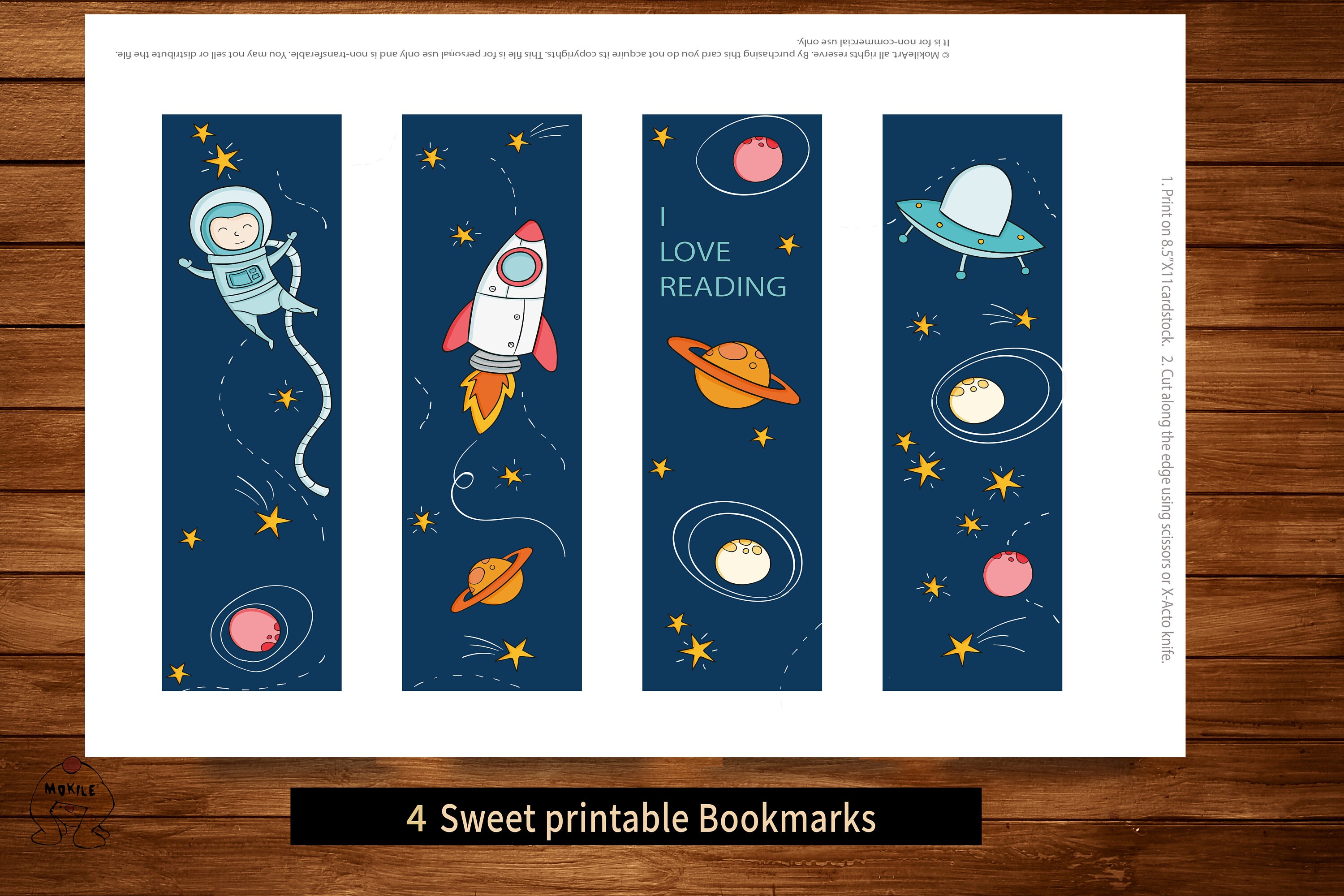 Space Bookmarks for Kids: Printable Galaxy Bookmarks (PDF) - Etsy
