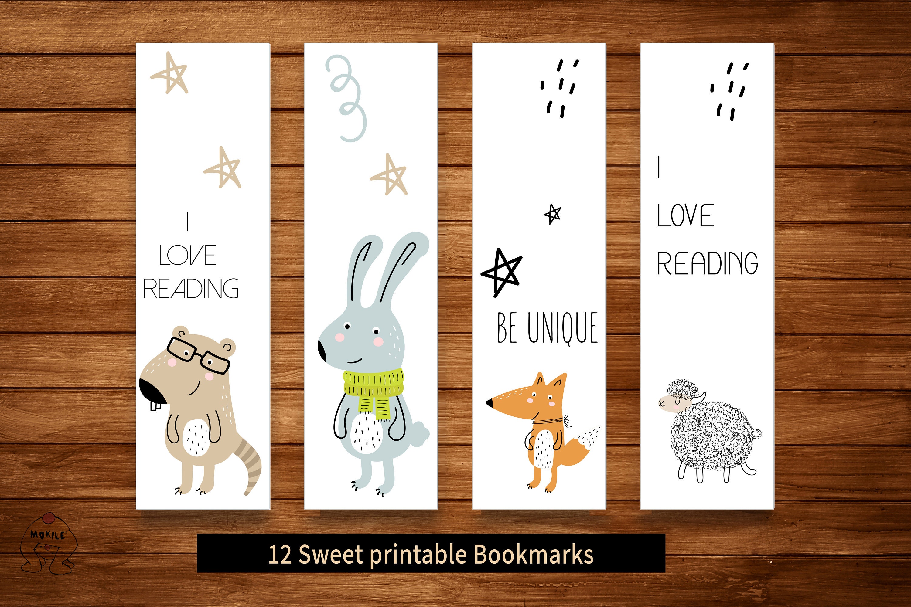 Printable Bookmarks Template, Animals Bookmarks, Printable Bookmarks ...