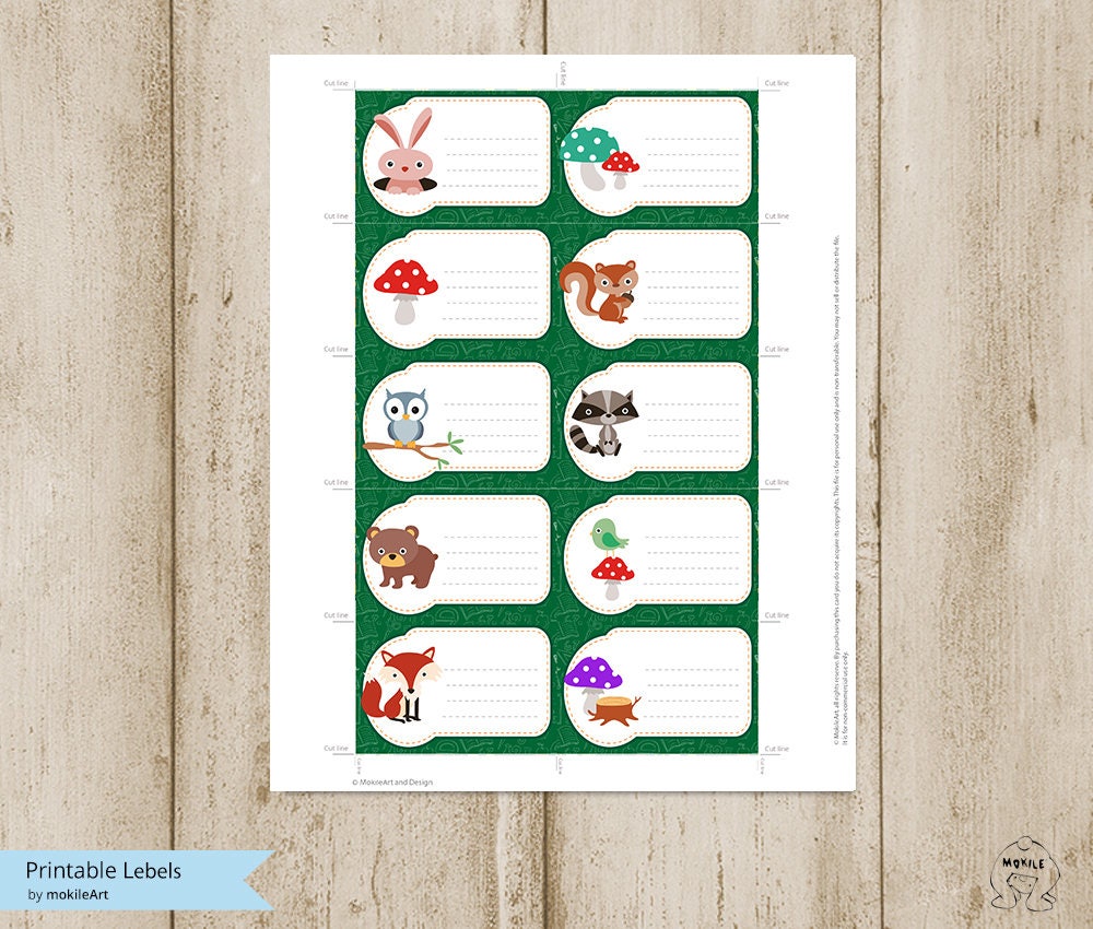Woodland Printable School Labels back to School-labels - Etsy Israel