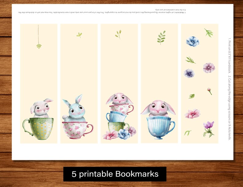 Printable Bookmarks Template Printable Gift Animals - Etsy