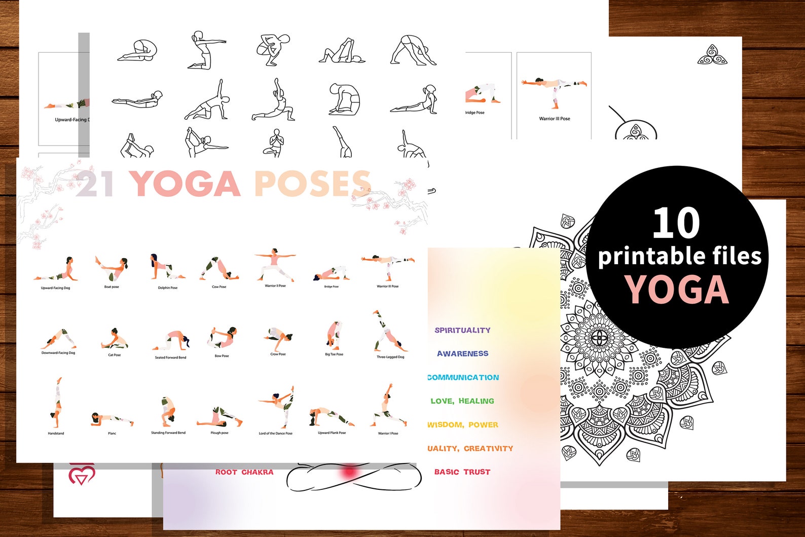 Yoga Poster Coloring Page Yogaa2 Printable Yoga Posteryoga - Etsy