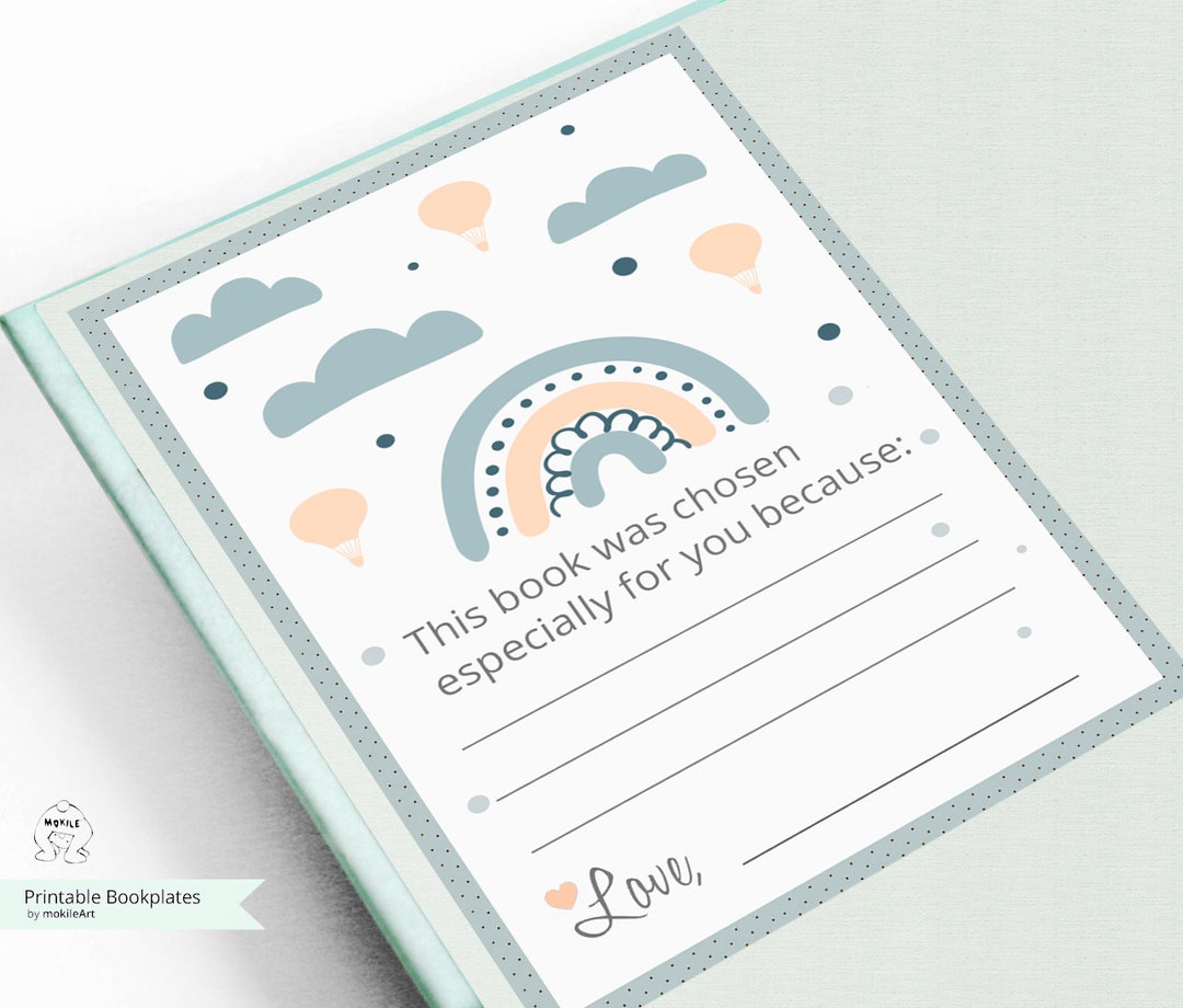 Printable Book Plate,library Stickers,printable Bookplates,baby Shower ...