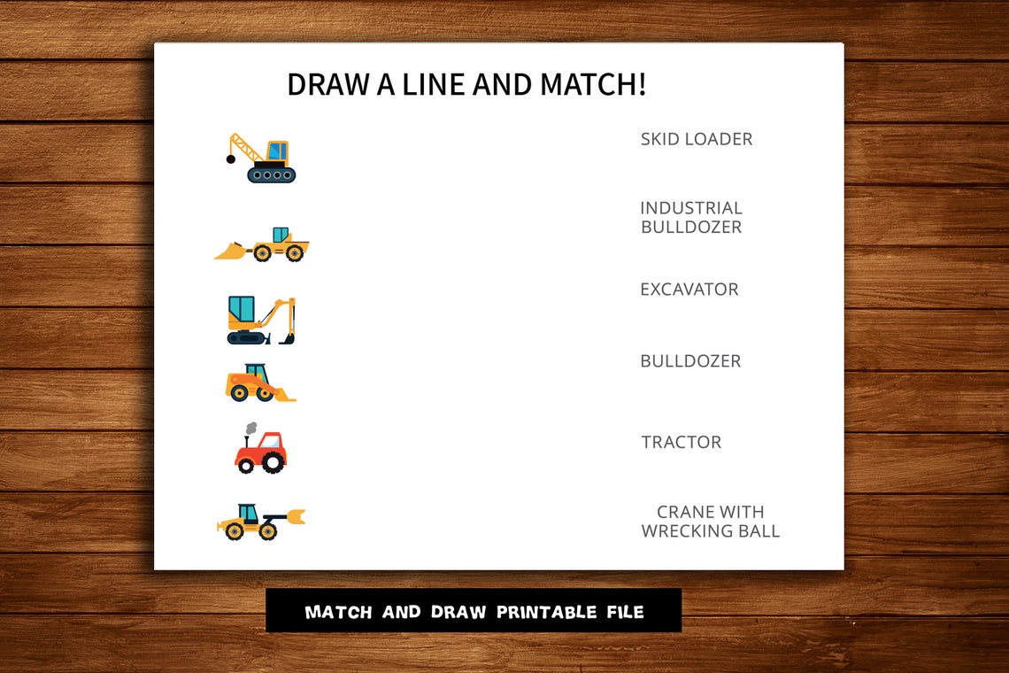 Construction Printable Construction Cards construction | Etsy