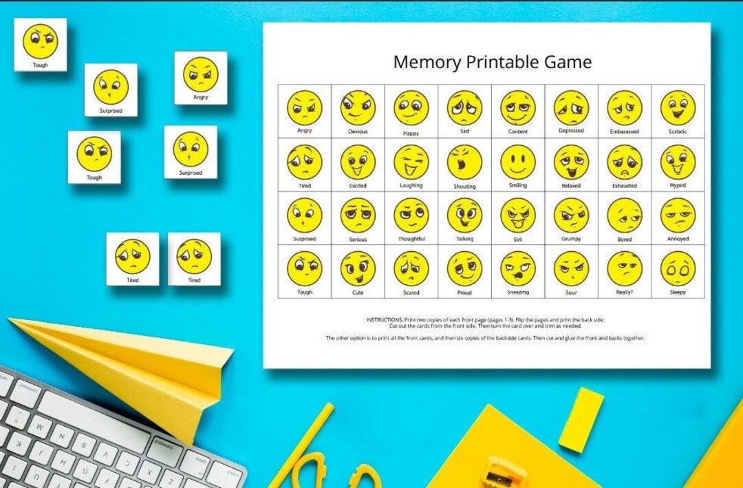Emoji Feelings Chart,educational Games,feelings Chart,kids Printable ...