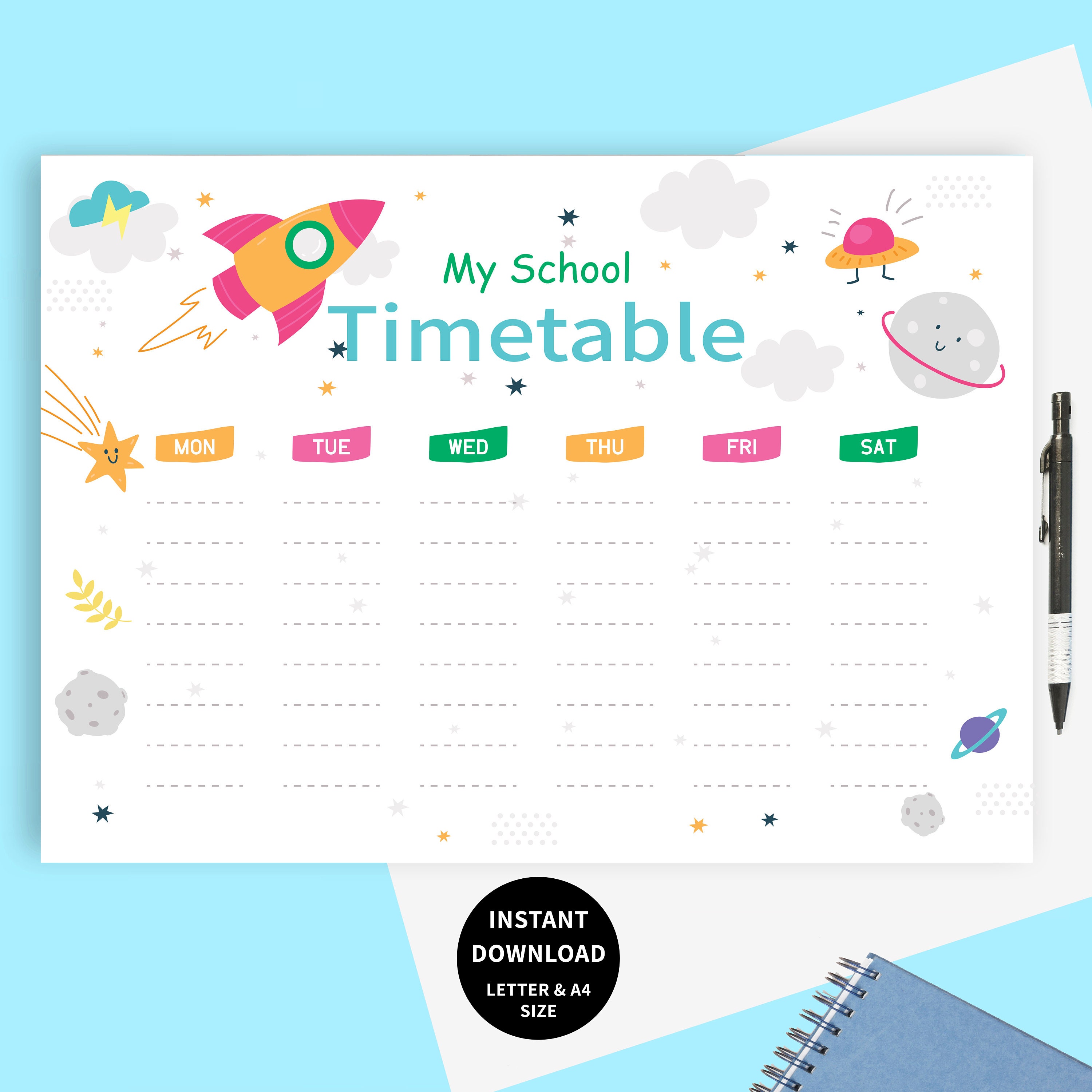 Homeschool Planner,kids Daily Schedule,printable Planner,weekly ...