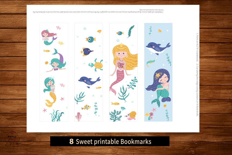 Printable Bookmarks Template, Mermaids Bookmarks, Printable Bookmarks ...