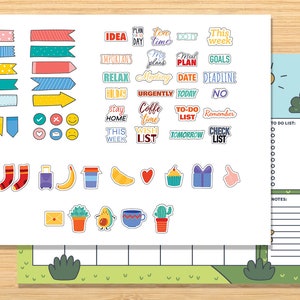 Kids Daily Schedule, Planner Printable, Weekly Schedule and Stickers ...
