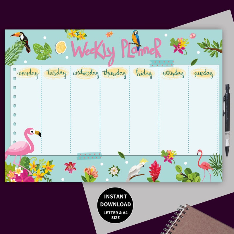 Flamingo Planner - Etsy