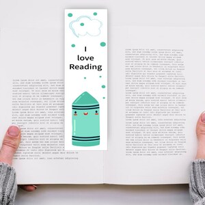 Printable Crayon Bookmarks for Kids: Colorful Reading Set (PDF) - Etsy