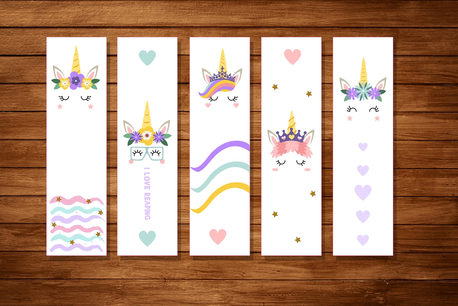 Printable Unicorn Bookmarks, Printable Gift, Printable Bookmarks ...