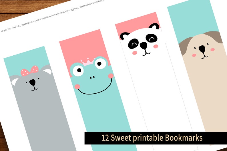 Printable Bookmarks Template Animals Bookmarks Printable - Etsy Israel