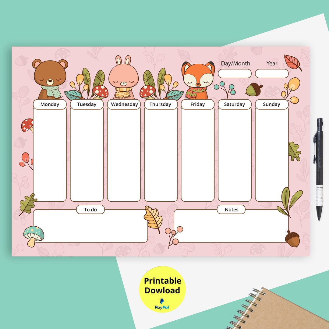 Printable Homeschool Planner | Weekly Schedule Organizer (digital ...
