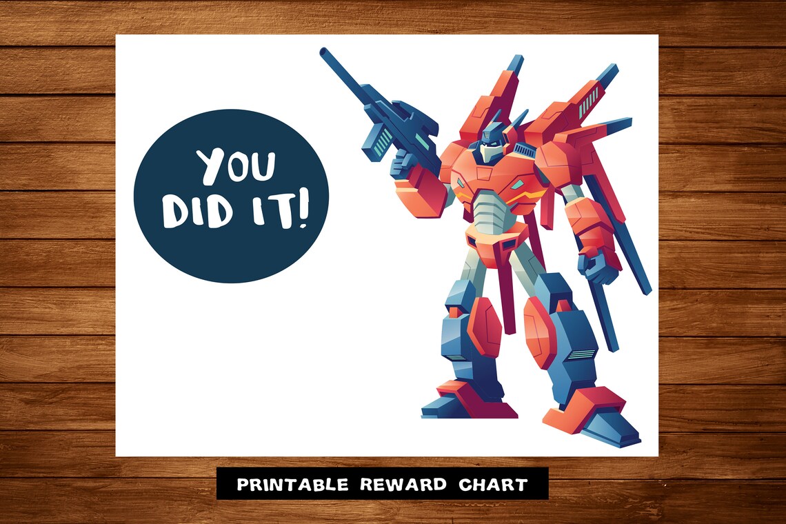 Reward Chart Transformers Reward Chart Sticker Chart, Instant Download ...
