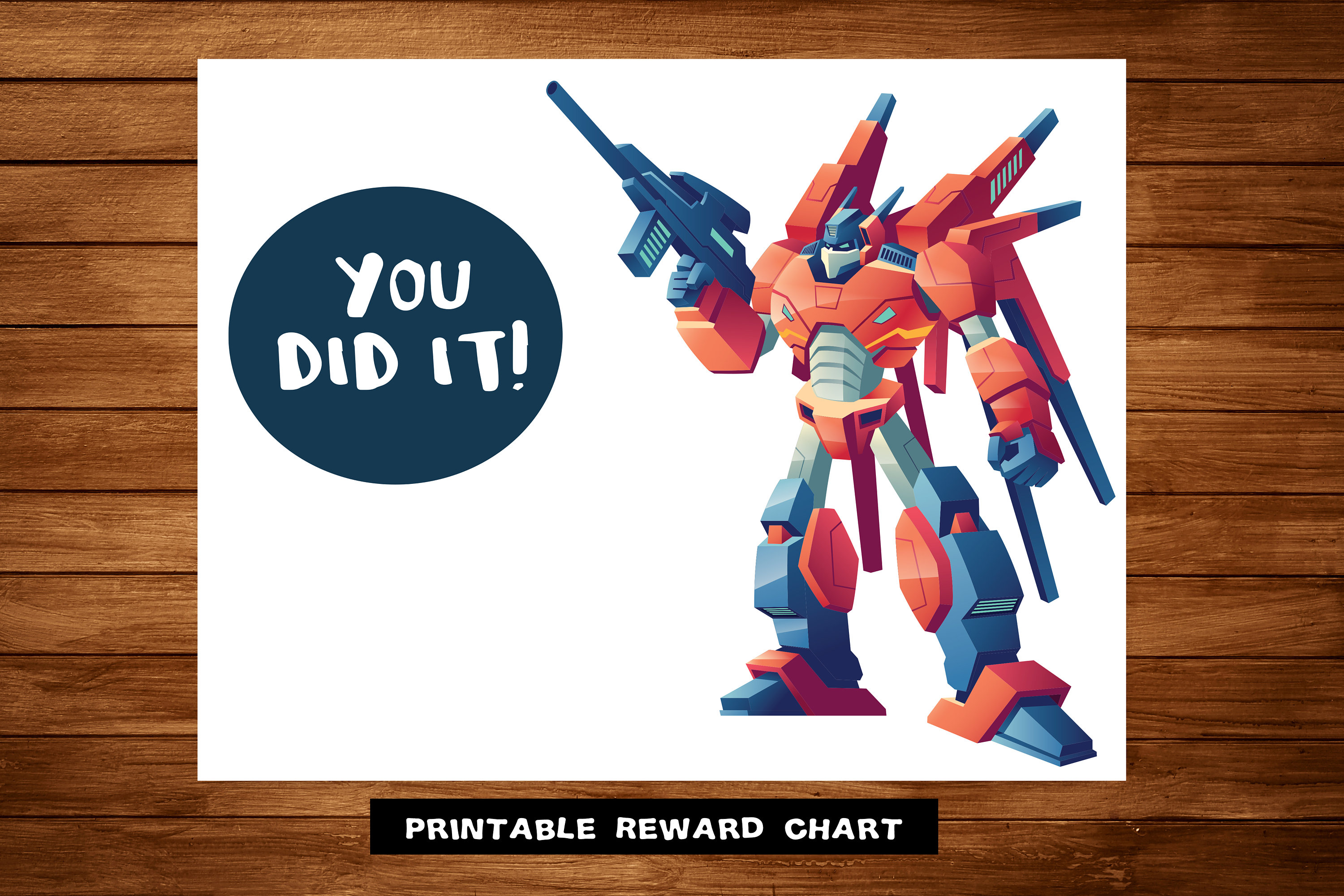 Reward Chart Transformers Reward Chart Sticker Chart, Instant Download ...