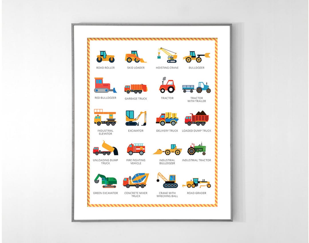 Boys Transportation Printable,construction Printable, Vehicles ...