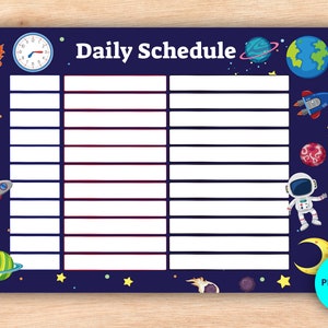 Weekly Schedule Printable, Space Printable, Weekly Organizer, Weekly ...