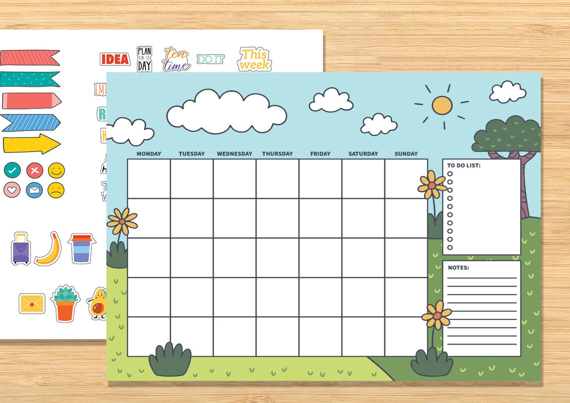 Kids Daily Schedule Planner Printable Weekly Schedule and - Etsy