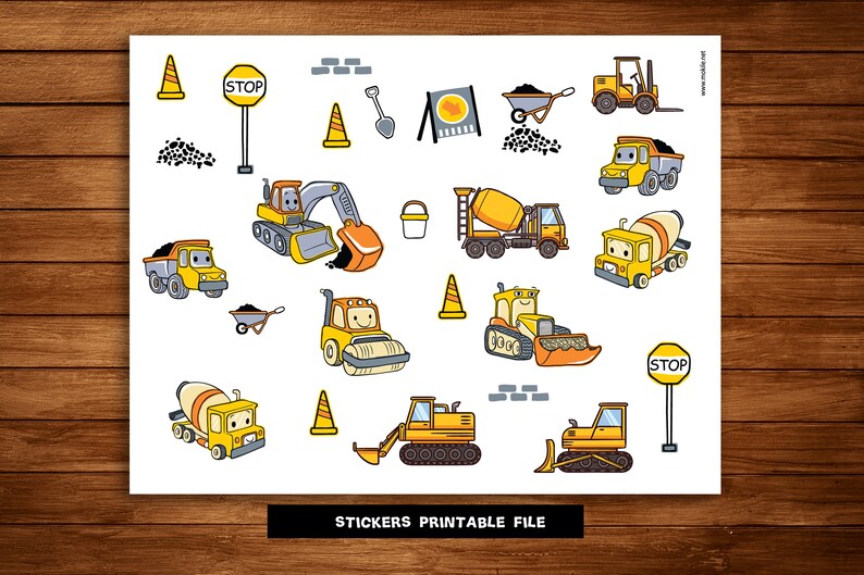 Construction Printable Construction Cards construction | Etsy