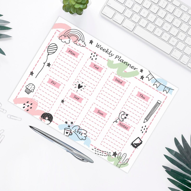 Kids Daily Schedule,daily Schedule, Planner Printable,printable Weekly ...