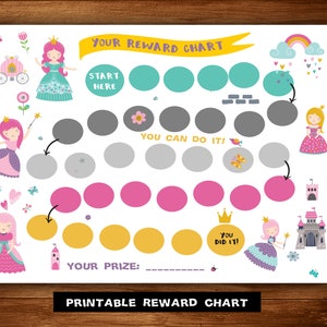 Reward Chart,,printable Princess, Sticker Chart,princess Reward Chart ...