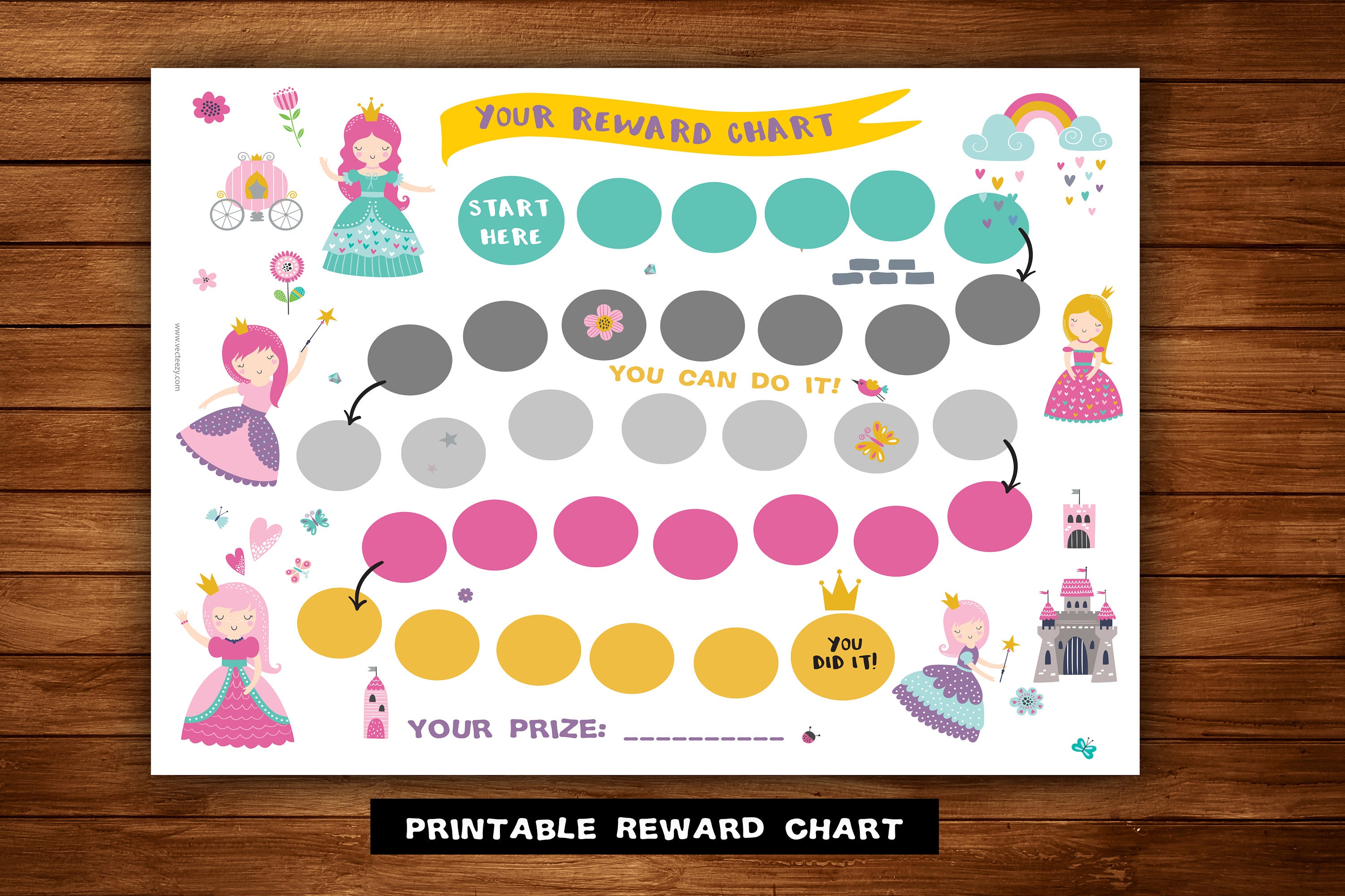 Reward Chart,,printable Princess, Sticker Chart,princess Reward Chart ...