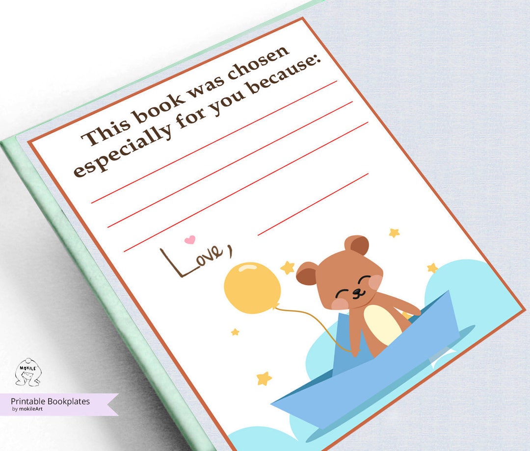 Printable Bookplates -baby Shower Bookplate-book Plates-instant ...