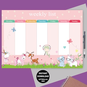 Girl Daily Schedule, Timetable,weekly Planner Printable,weekly ...