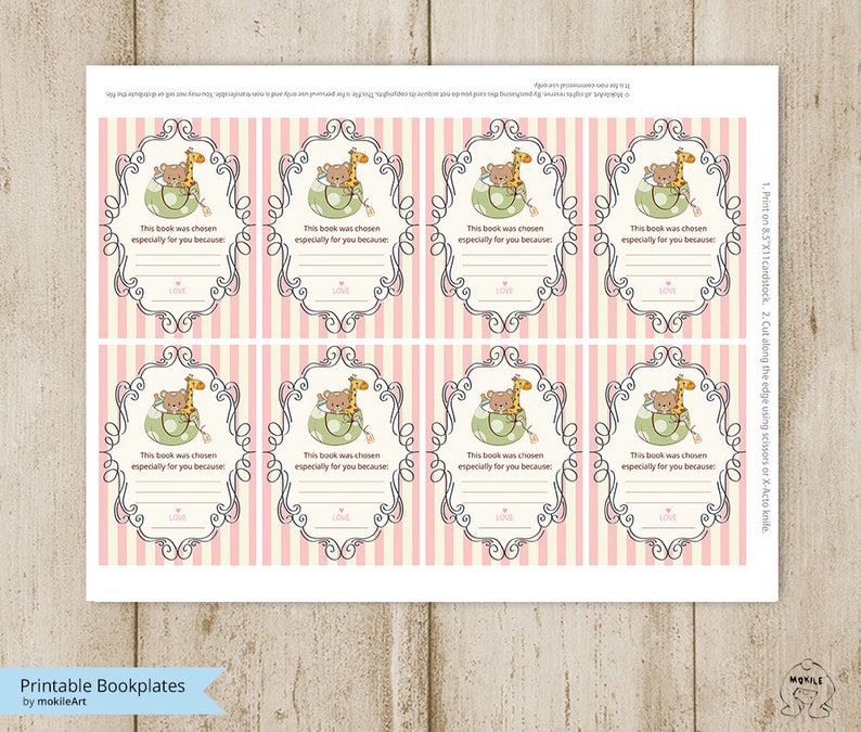 Printable Book Plate,book Plates,baby Shower Bookplate,instant Download ...