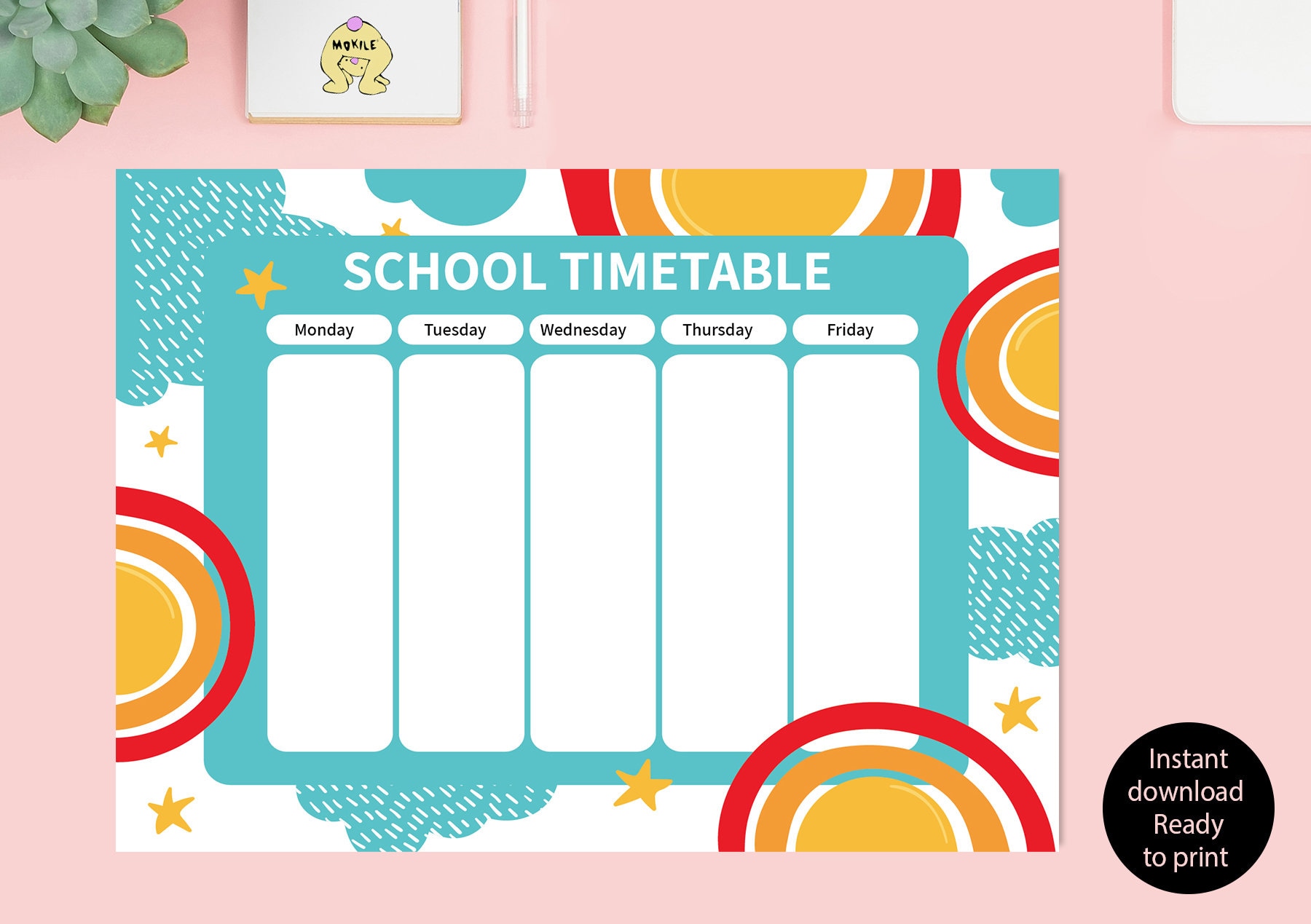 Kids Daily Schedule, Planner Printable, Activates Printable,home School ...