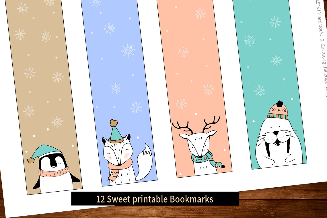 Printable Bookmarks Template Animals Bookmarks Printable - Etsy Canada