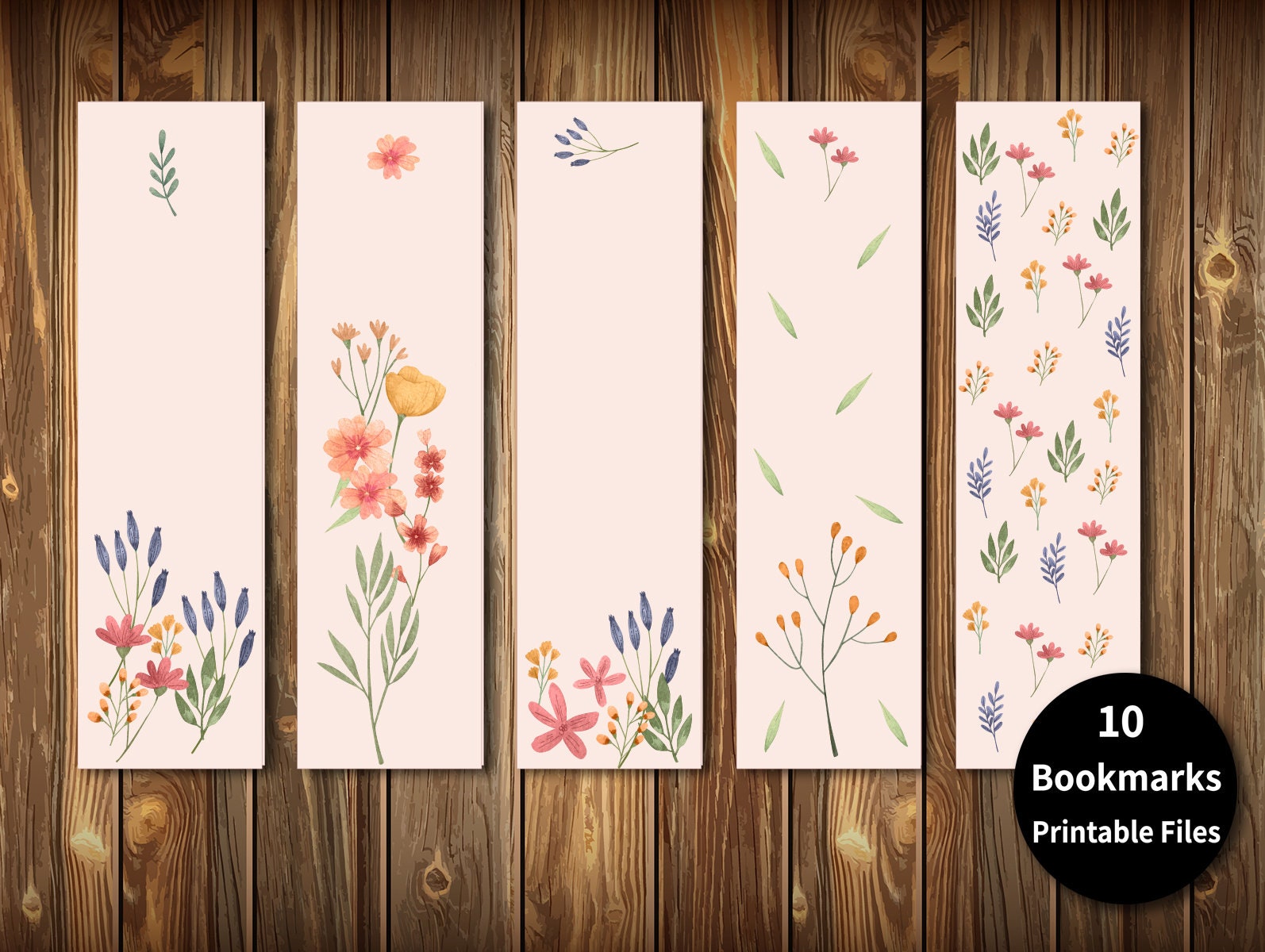 Printable Bookmarks, Flowers Bookmarks,printable Bookmarks Set ...