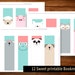 Printable Bookmarks Template, Animals Bookmarks, Printable Bookmarks ...