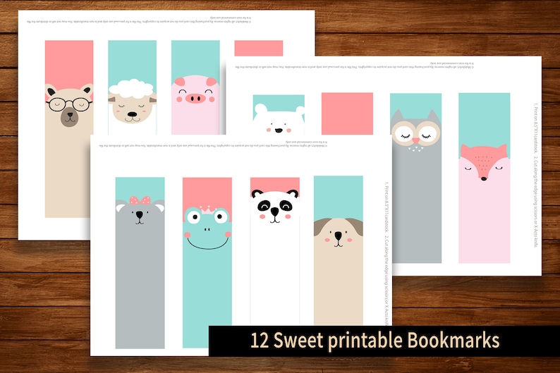 Printable Bookmarks Template, Animals Bookmarks, Printable Bookmarks ...