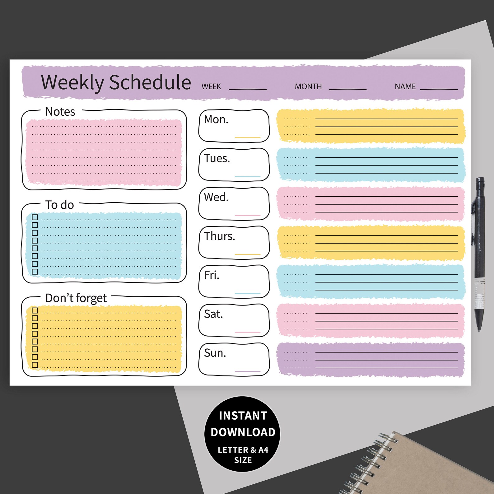 Kids Daily Schedule Planner Printable Gift for Kidprintable - Etsy