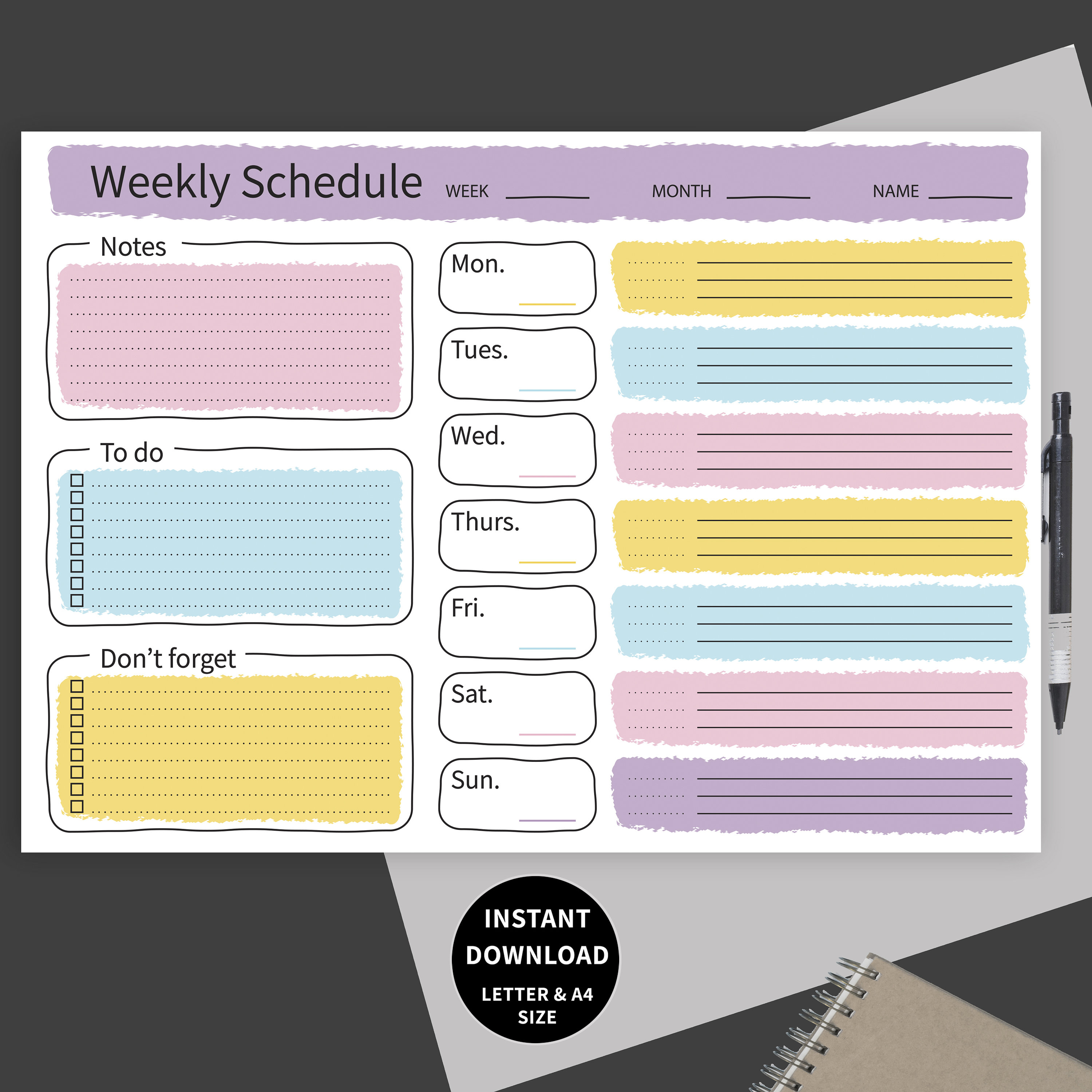 Kids Daily Schedule Planner Printable Gift for Kidprintable - Etsy