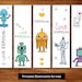Printable Robot Bookmarks – 5 Unique Designs (instant Download) - Etsy