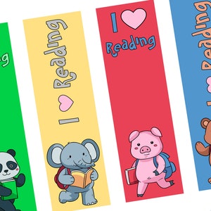Printable Bookmarks Template, Animals Bookmarks, Printable Bookmarks ...