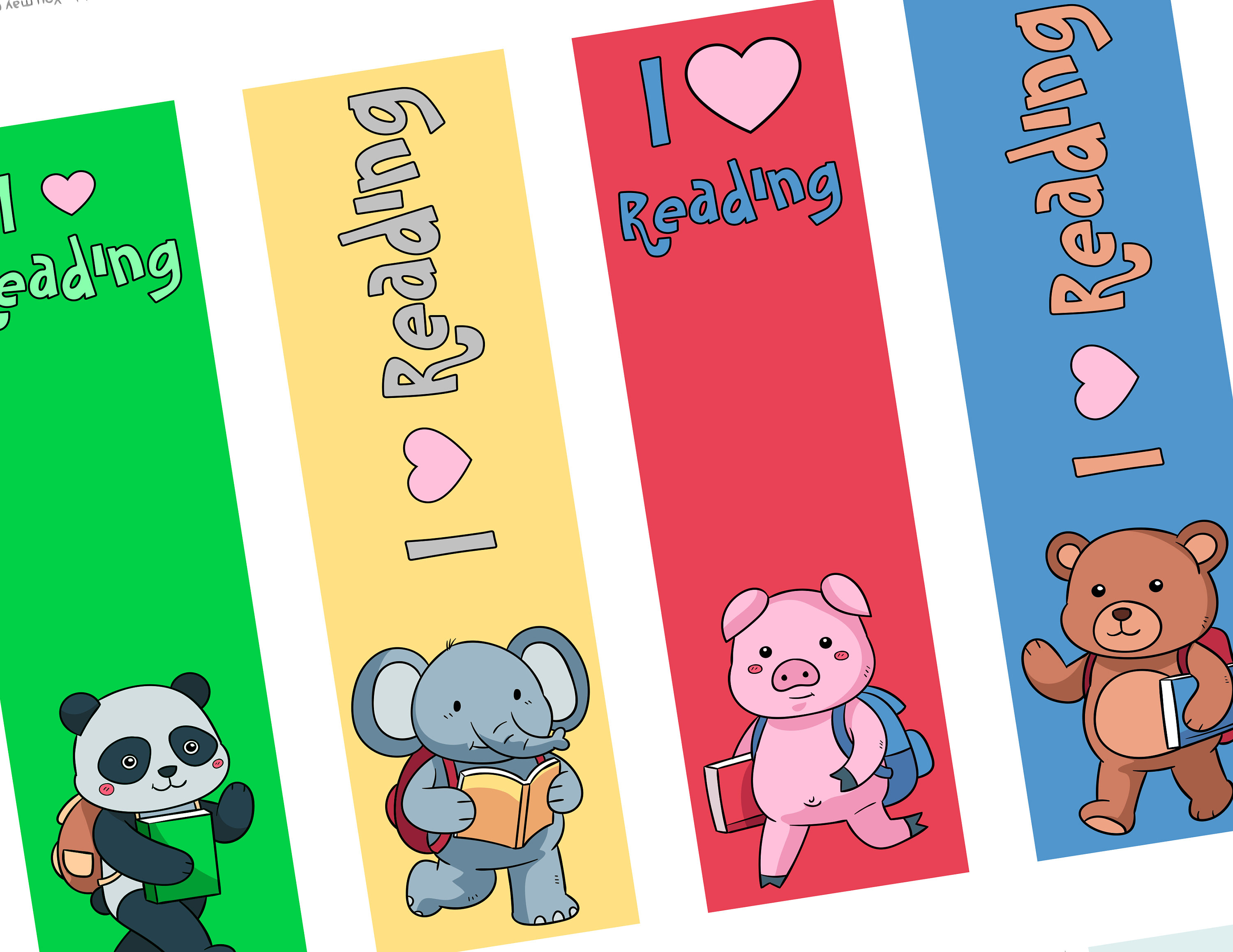 Printable Bookmarks Template, Animals Bookmarks, Printable Bookmarks ...