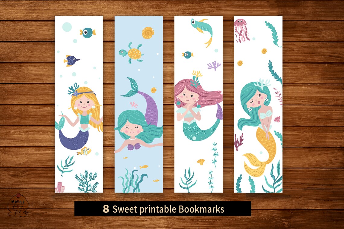 Printable Bookmarks Template Mermaids Bookmarks Printable - Etsy