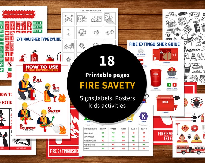 Fire Safety Poster With FREE Printable Race/pass ID Card/badge Design ...