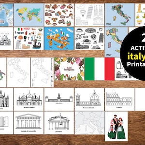 ITALY Map,distance Learning, Coloring Map, Italy Activites, Italy Kids ...
