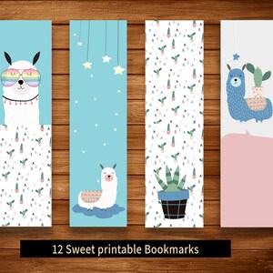 Printable Bookmarks Template, Llama, Alpaca, Cactus Bookmarks ...