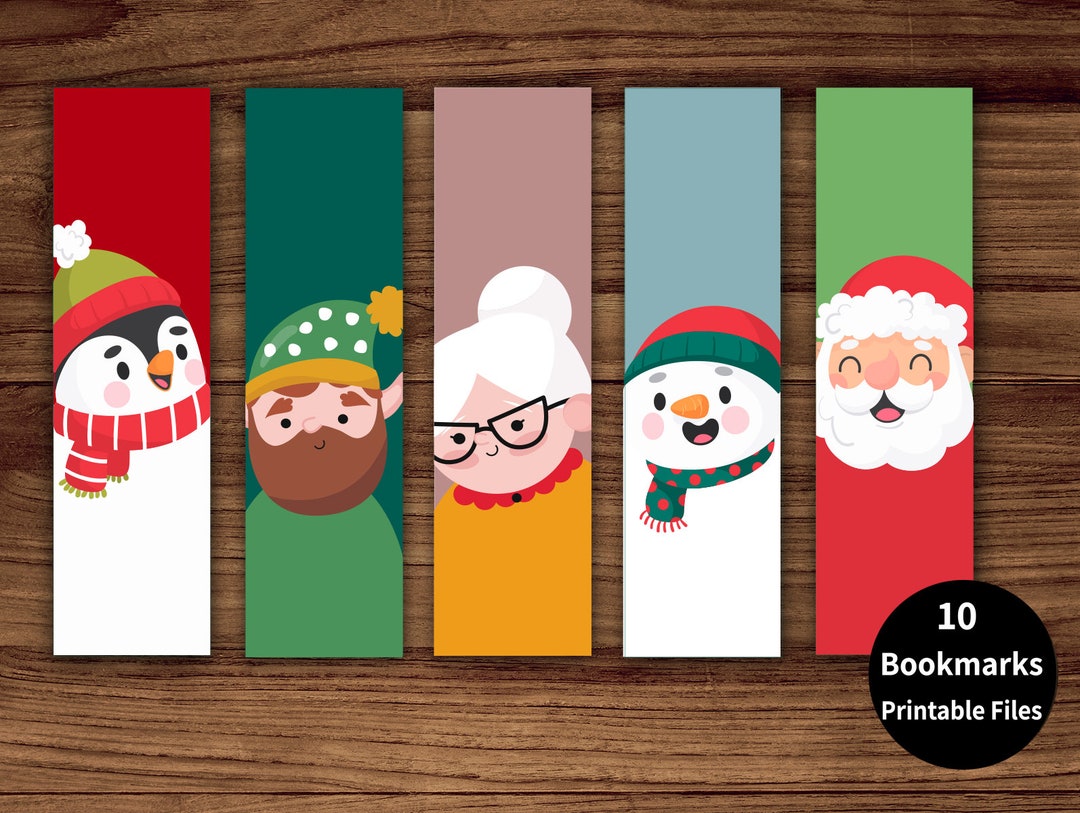 Christmas Bookmarks & Stickers | Printable Holiday Bundle - Etsy Canada