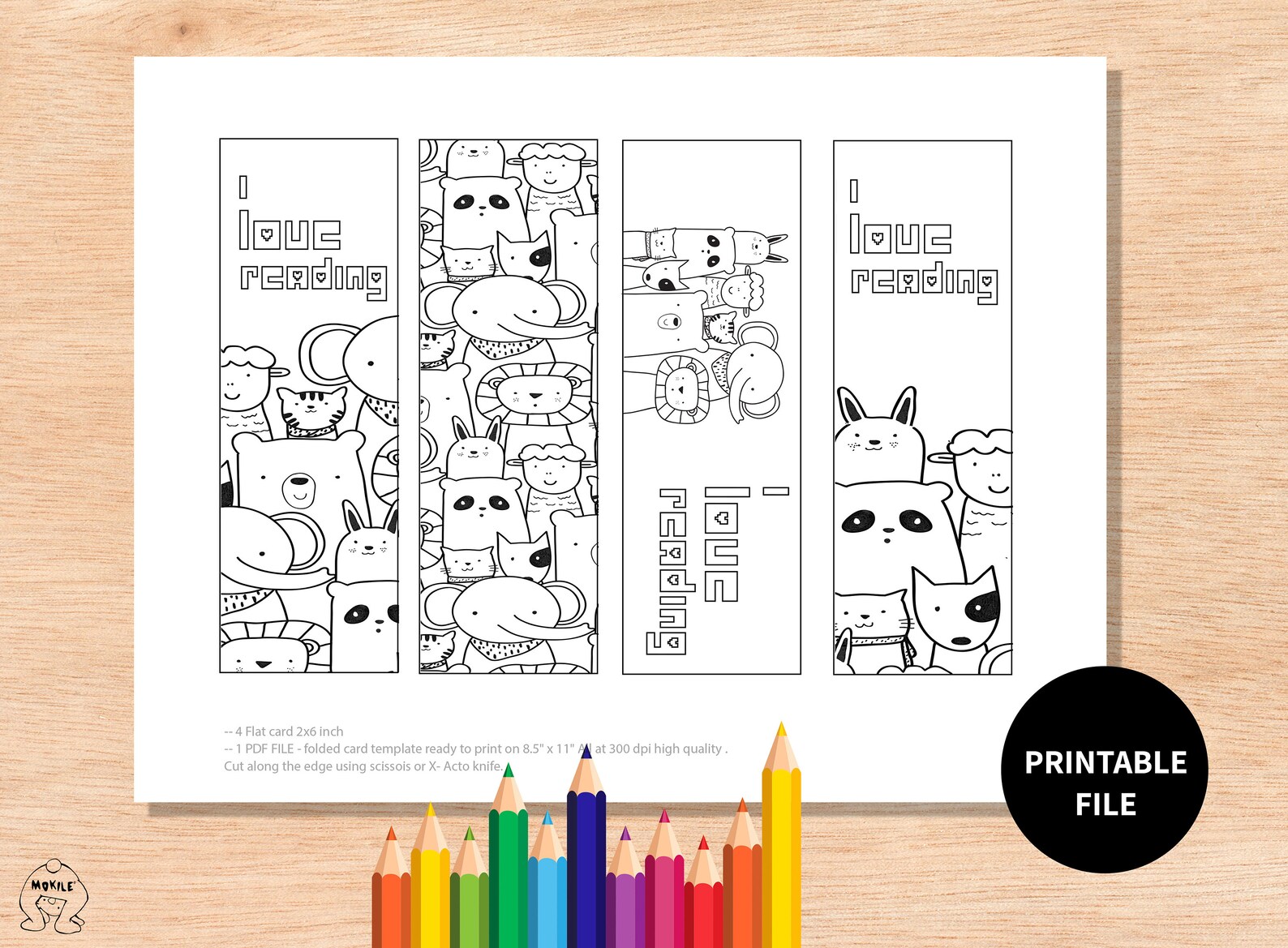 Printable Bookmarks, Animals Bookmarks, Coloring Page ,printable ...
